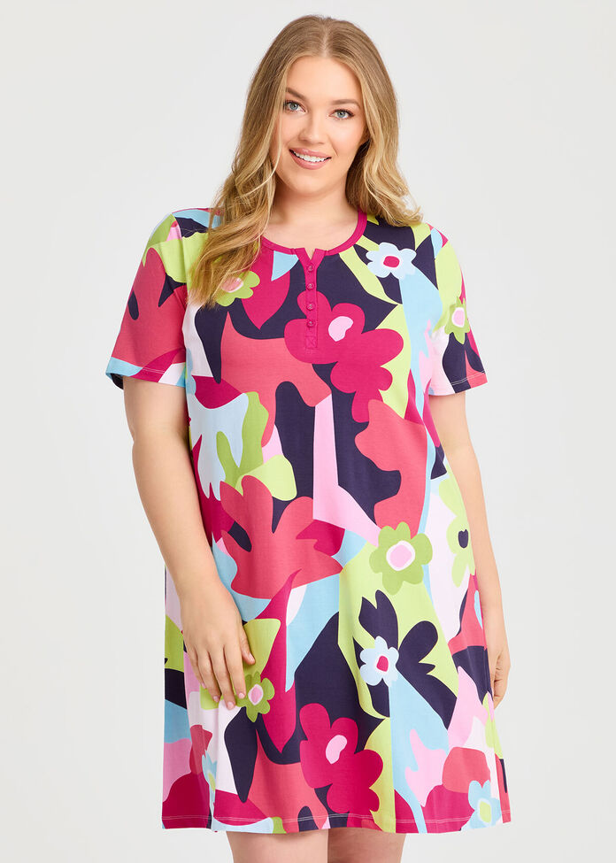 Shop Plus Size Australian Cotton Flora Nightie, Multi | Taking Shape AU