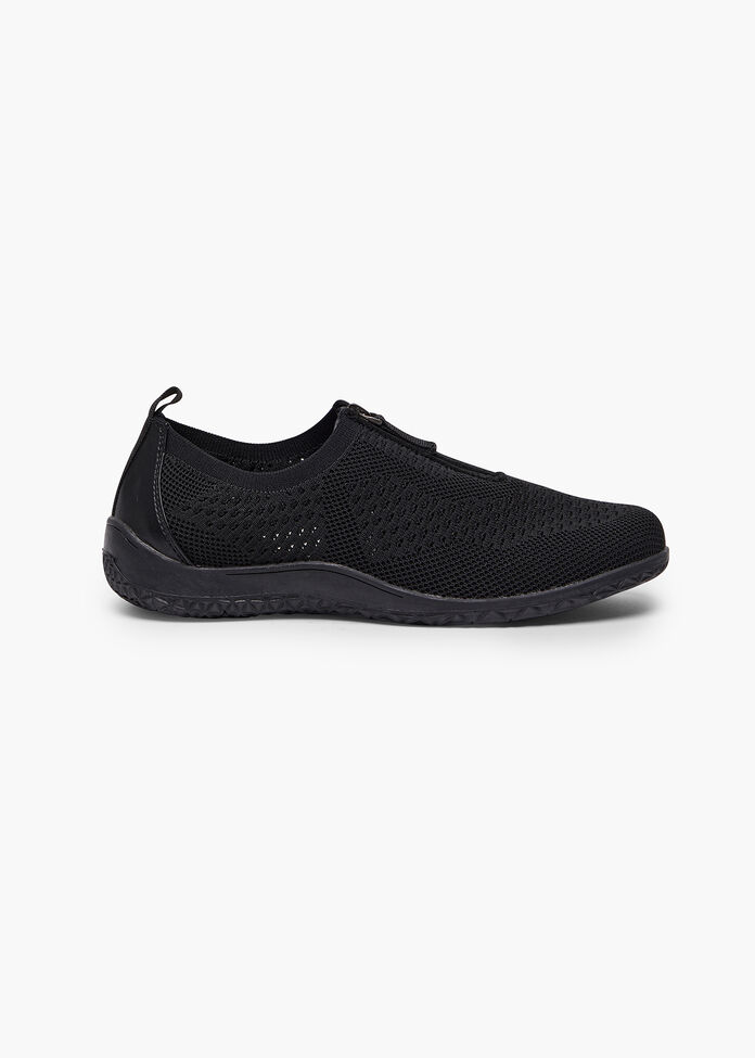Shop Black Zip Front Sneaker | Comfortable Shoes | Taking Shape AU