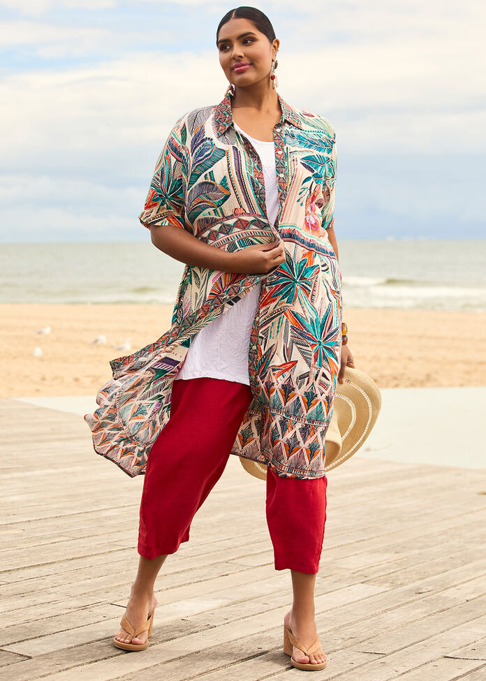 Shop Plus Size Natural Calabria Shirt, Multi | Taking Shape SG