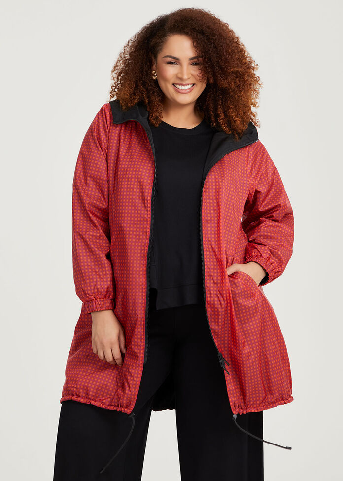 Shop Plus Size Reversible Shower Resist Lia Jacket, Multi | Taking Shape AU