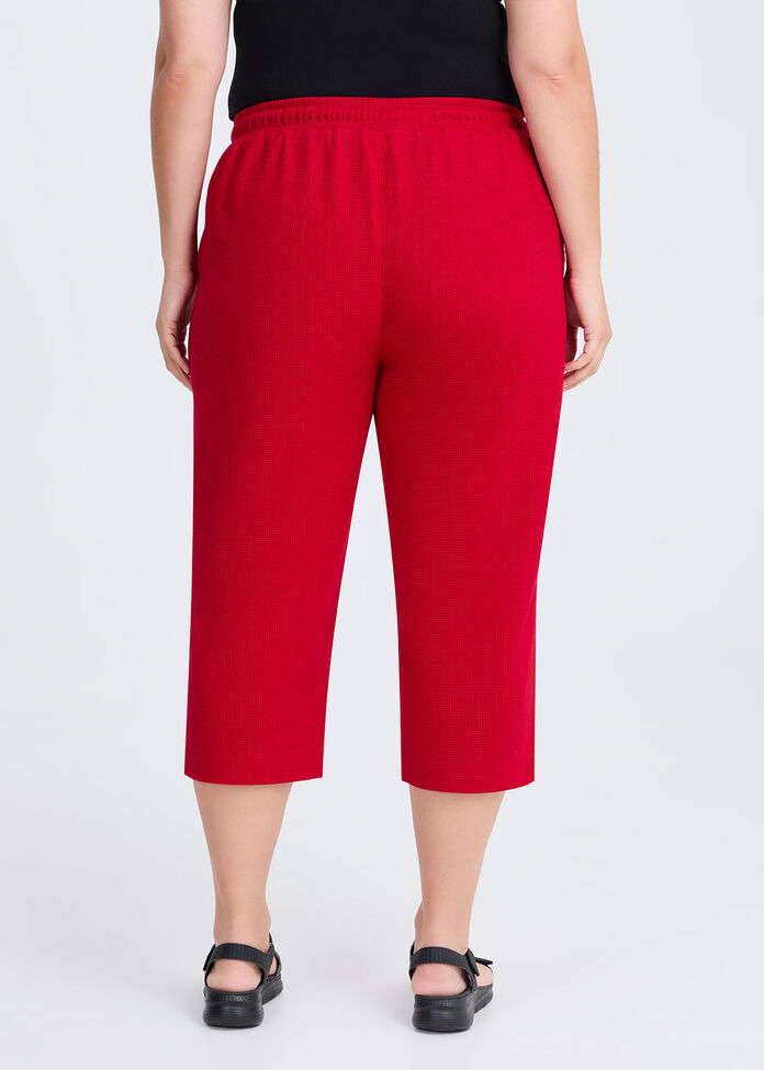 Shop Plus Size Waffle Pull On Crop Pant, Red | Taking Shape SG