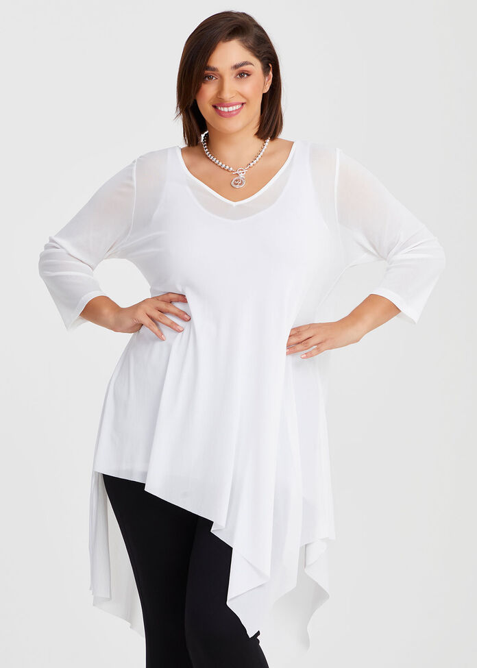 Shop Plus Size Double Take Mesh Layering Tunic, Black | Taking Shape AU