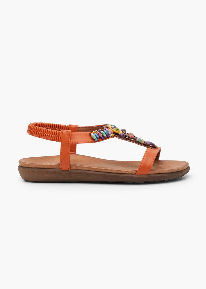 Shop Orange Stone Detail Flex Sandal | Comfortable Shoes | Taking Shape AU