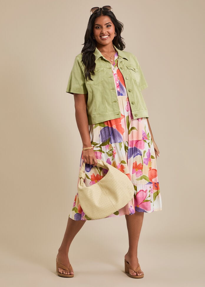 Shop Plus Size Natural Watercolour Blooms Dress, Floral | Taking Shape NZ