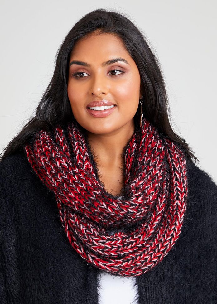 Shop Mixed Knit Fluffy Snood in Red | Accessories | Taking Shape AU