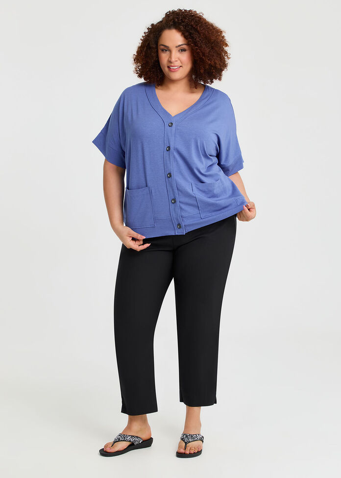 Shop Plus Size Pima Cotton Essential Cardigan, Blue | Taking Shape AU