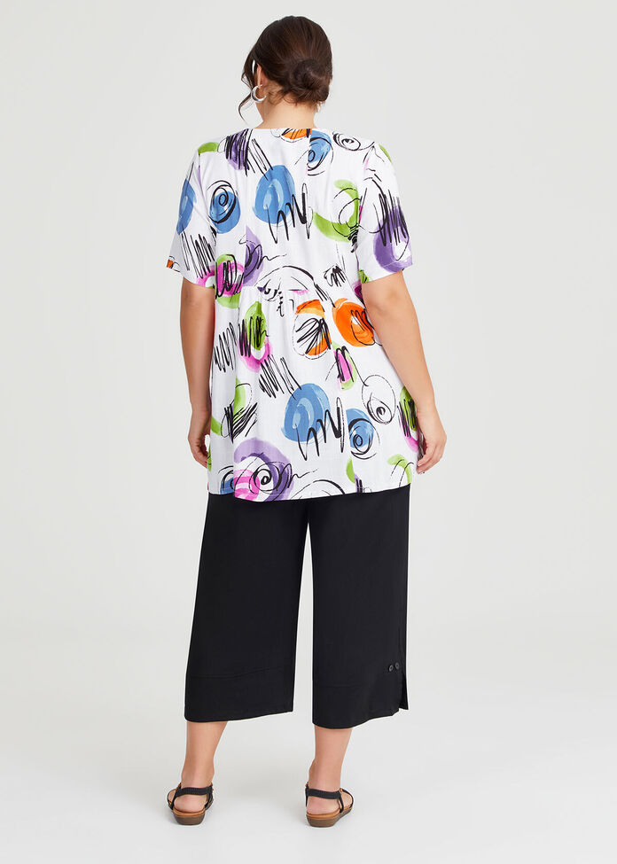 Shop Plus Size Swirl V-neck Print Natural Tunic, Multi | Taking Shape AU