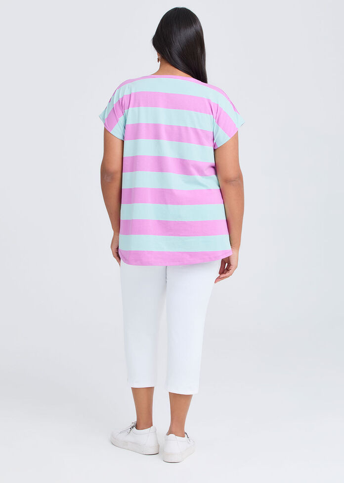 Shop Plus Size Cotton Block Stripe T-shirt, Stripes | Taking Shape AU