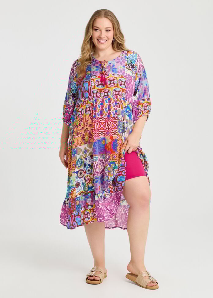 Shop Plus Size Natural Sunset Breeze Dress, Multi | Taking Shape NZ