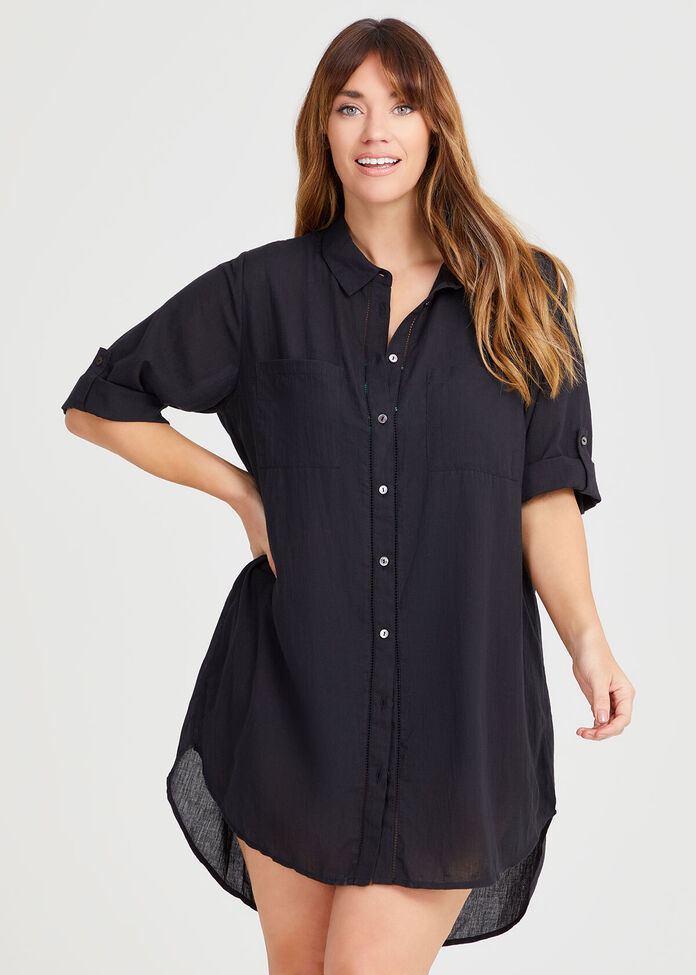 Green Plus Size Trim Detail Cover-Up for Women | Taking Shape AU