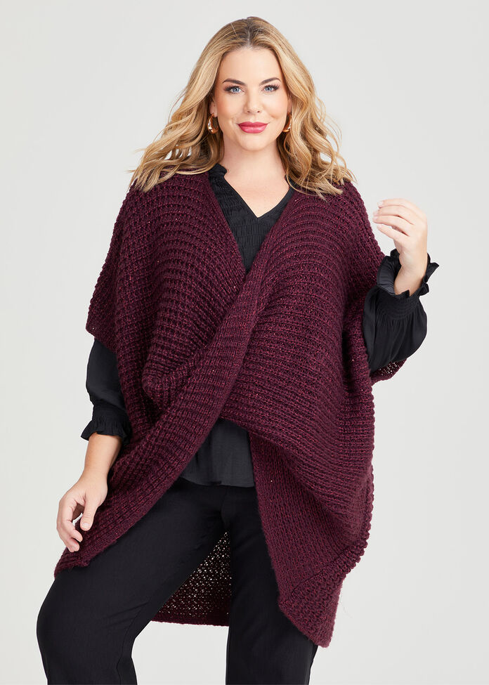 Shop Pointelle Twist Poncho in Purple | Accessories | Taking Shape AU