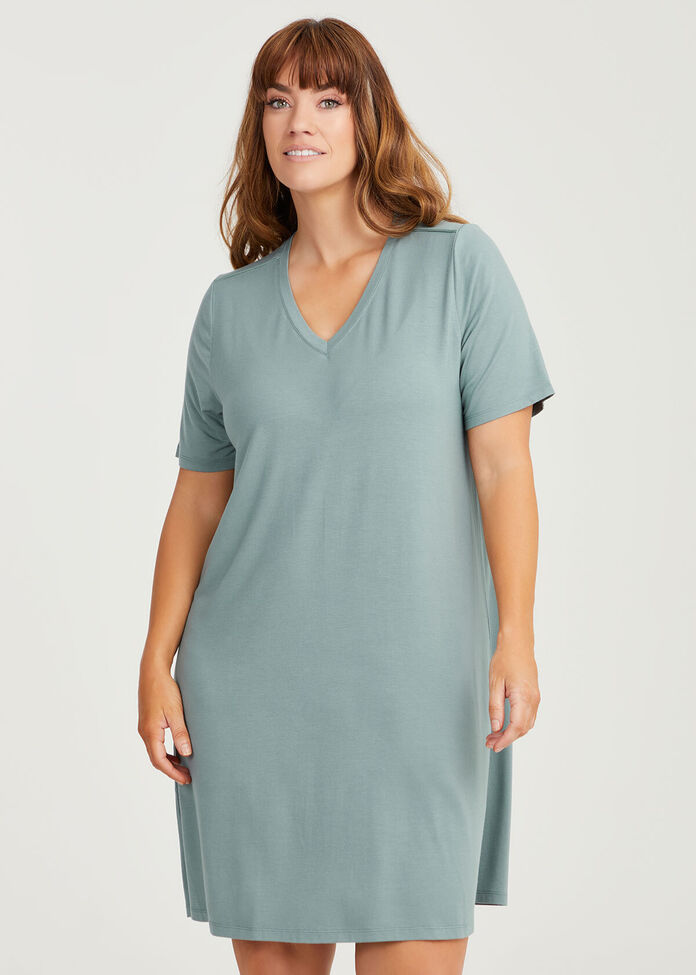 Plus Size Modal Soft Touch Nightie in Blue Grey | Taking Shape AU