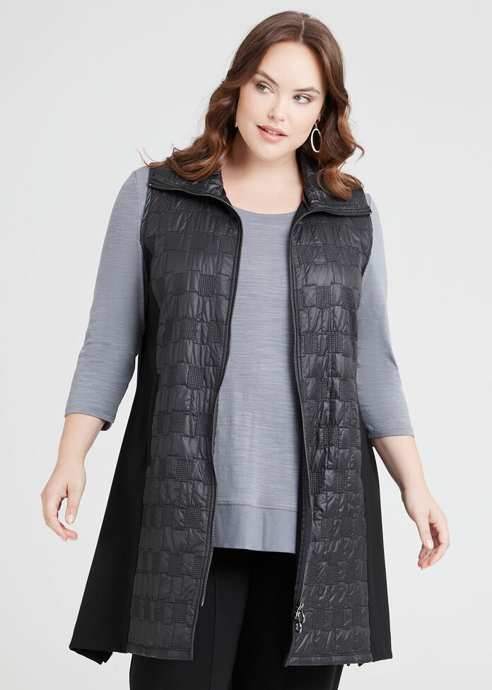 Shop Plus Size Ivy Quilted Bamboo Ponte Vest, Black | Taking Shape AU