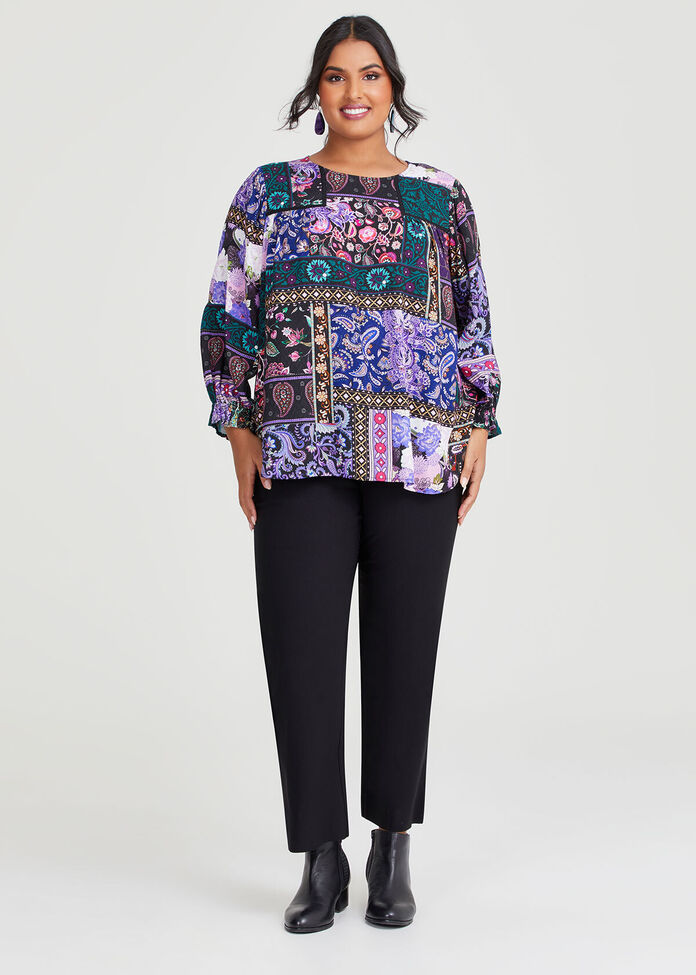 Shop Plus Size Natural Tiled Paisley Top, Multi | Taking Shape AU