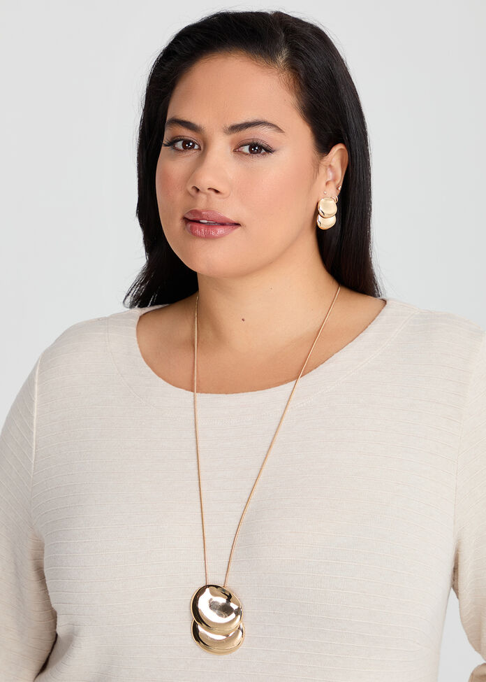 Shop Disc Necklace & Earring Set in Gold | Accessories | Taking Shape AU