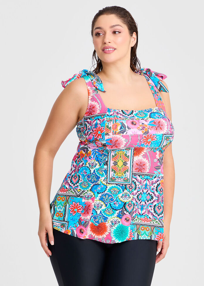 Shop Plus Size Botanica A-line Tie Tankini, Multi | Taking Shape AU