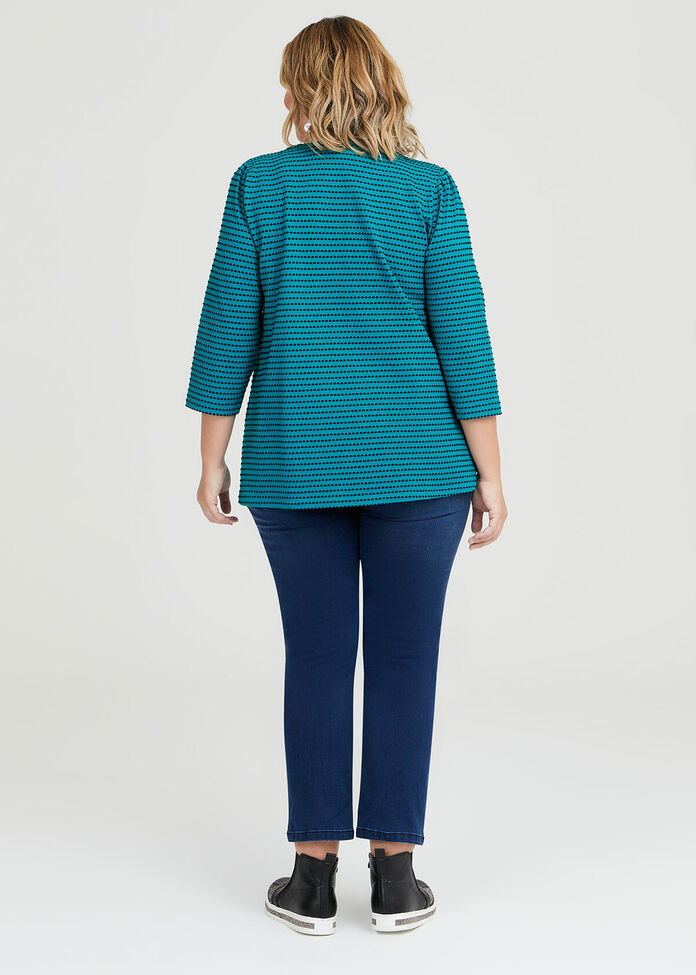 Shop Plus Size Cotton Dot Ticking Top, Blue | Taking Shape AU