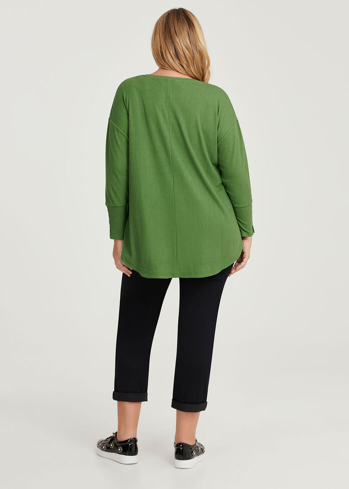 Shop Plus Size Rib Hi-lo Top in Green | Taking Shape US