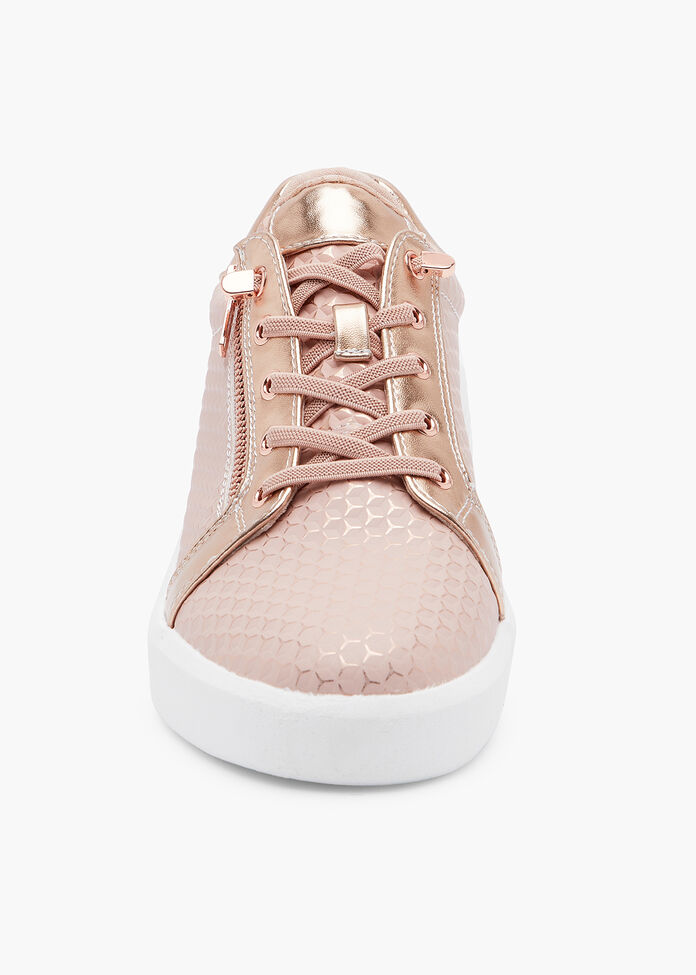 Shop Red Textured Side Zip Sneaker | Comfortable Shoes | Taking Shape AU