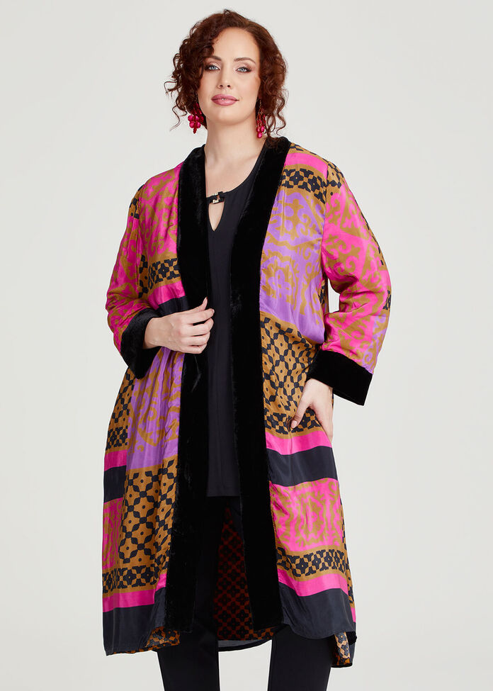 Shop Plus Size Reversible Natural Duster, Multi | Taking Shape AU