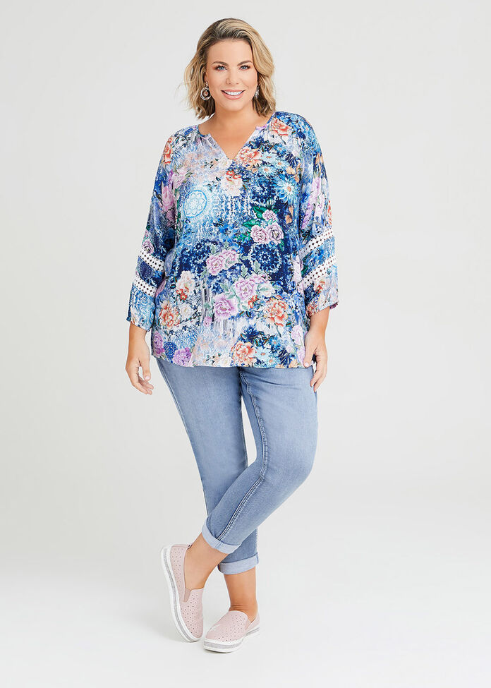 Shop Plus Size Natural Floral Moroccan Tunic, Floral | Taking Shape AU