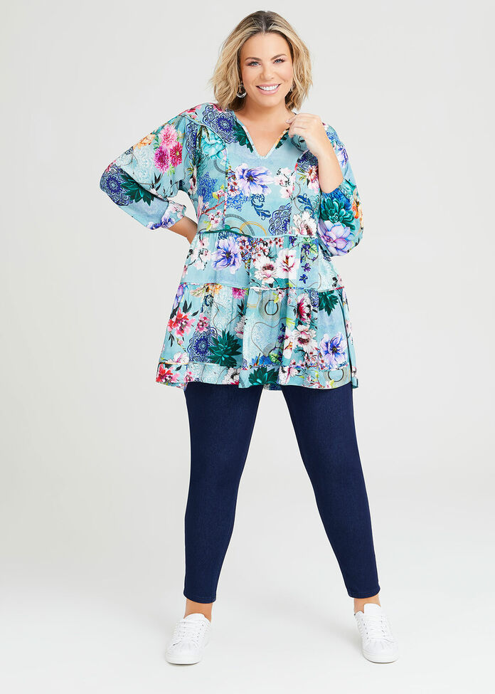 Shop Plus Size Natural Floral Blooms Tunic, Floral | Taking Shape AU