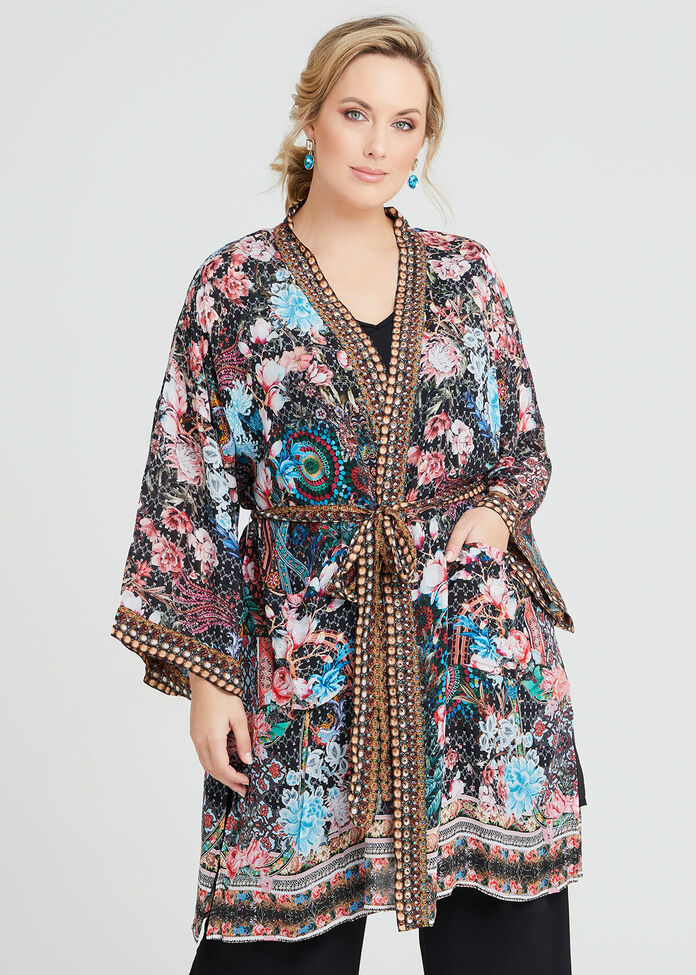 Shop Plus Size Natural Spring Time Kimono, Floral | Taking Shape AU