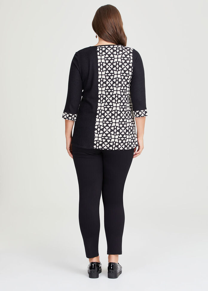Shop Plus Size Spliced Snug & Jacquard Top, Black | Taking Shape AU
