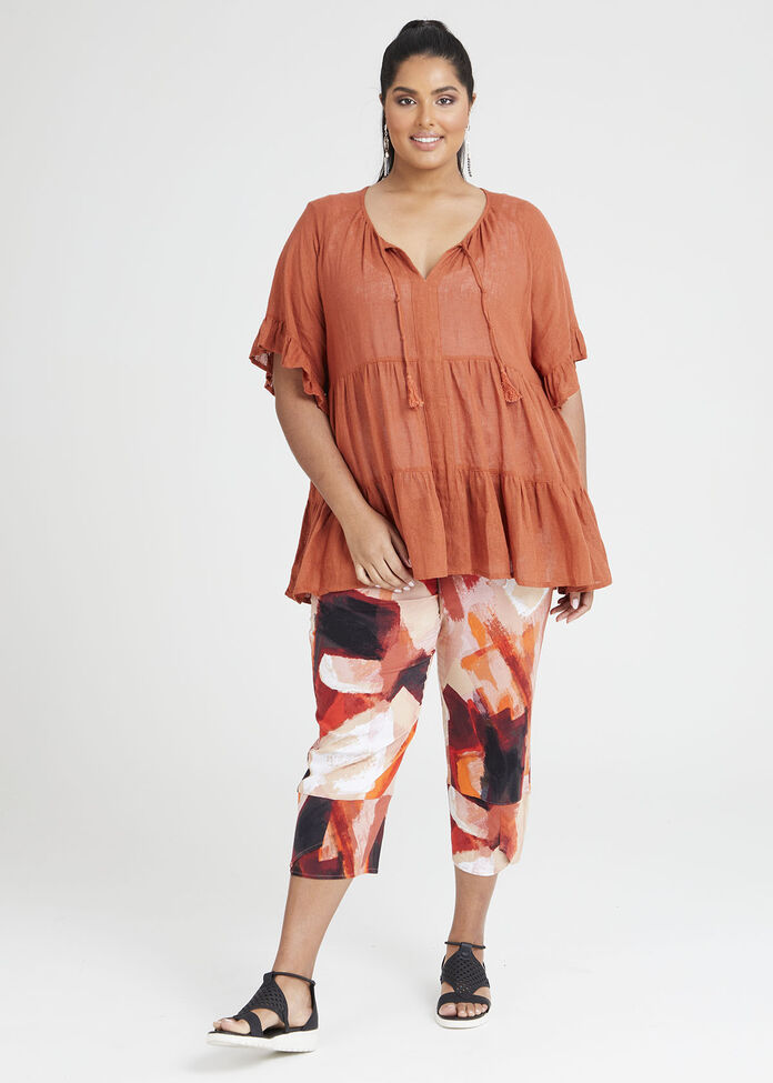 Linen Acland Boho Top in Purple, Sizes 12-30 | Taking Shape NZ