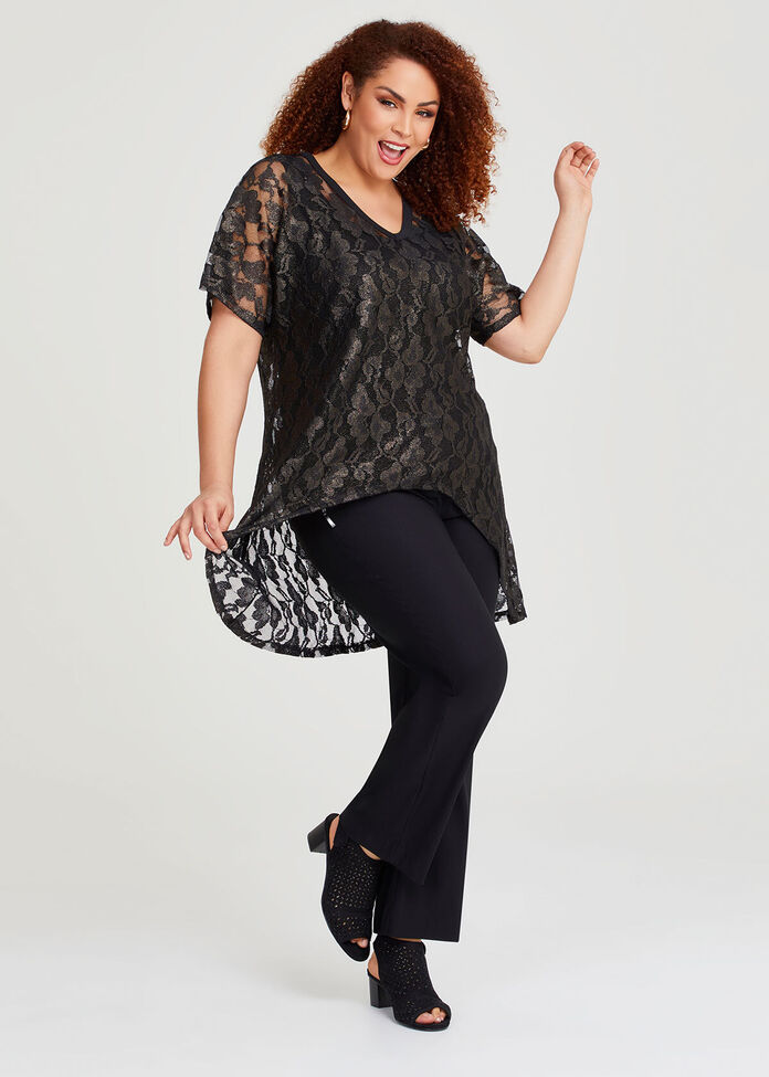 Shop Plus Size Lace Ada Mid Length Layering Top, Black | Taking Shape AU