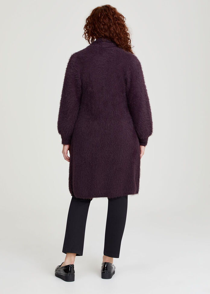 Shop Plus Size Fluffy Knit Cosy Cardigan in Red | Taking Shape AU