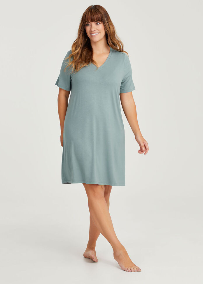Plus Size Modal Soft Touch Nightie in Blue | Taking Shape NZ