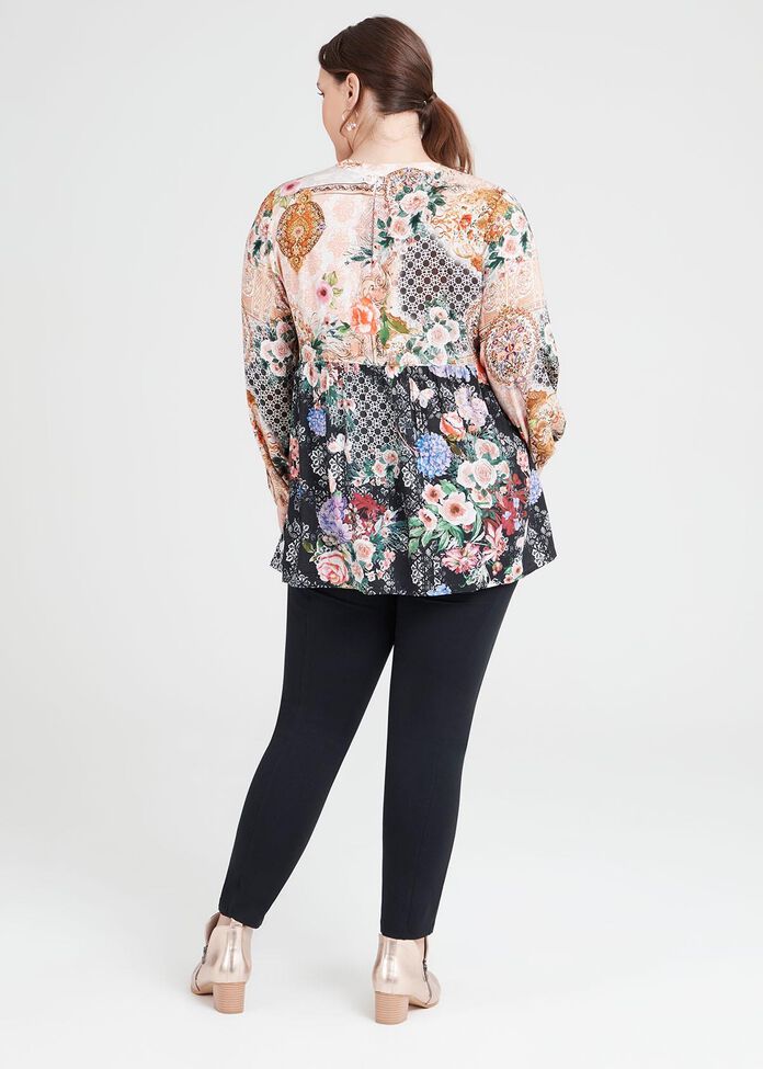 Shop Plus Size Natural Patchwork Mix Boho Top, Print | Taking Shape AU