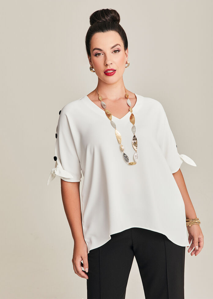 Shop Plus Size Ricotta Split Sleeve Work Top, White | Taking Shape AU