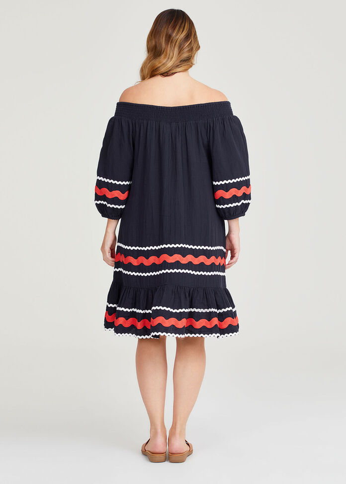 Shop Plus Size Cotton Ric Rac Dress, Blue | Taking Shape NZ