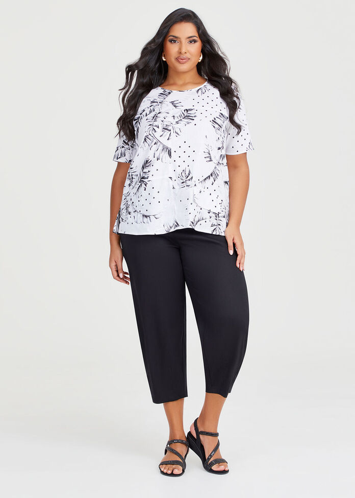 Shop Plus Size Foil Linen Bamboo Top, White | Taking Shape AU