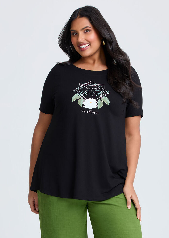 Shop Plus Size The White Lotus HBO Original What’s The WiFi Top, Black ...