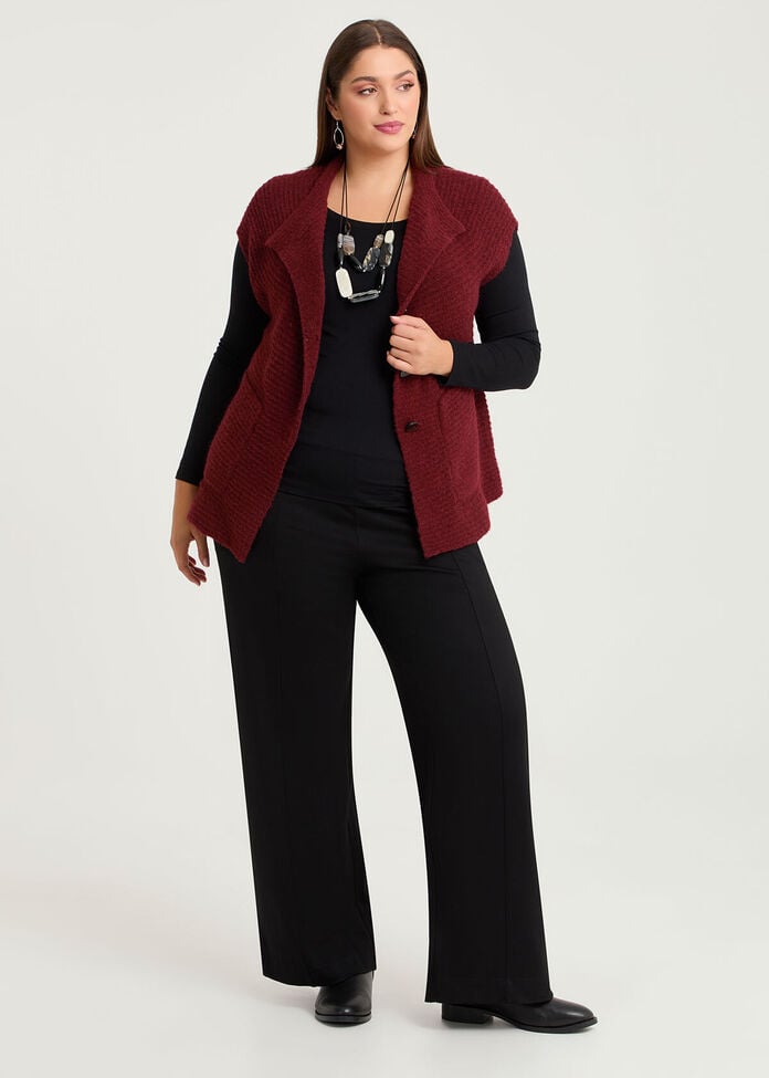 Shop Plus Size Pocket Wool Mix Knit Gilet Vest, Red | Taking Shape NZ