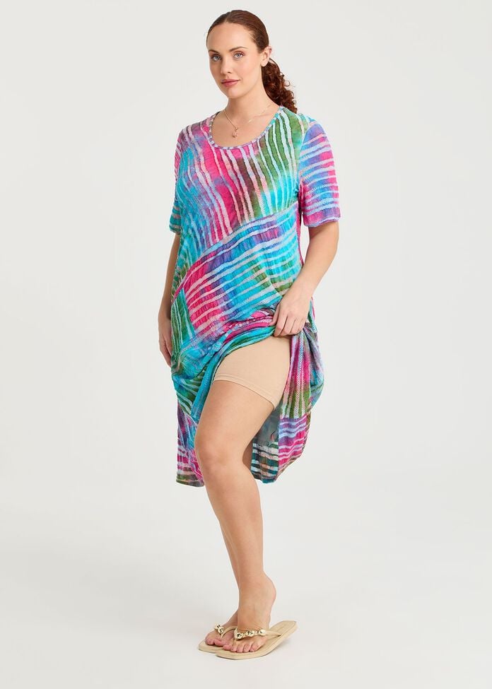 Shop Plus Size Stripe Panel Burnout Dress, Multi | Taking Shape NZ