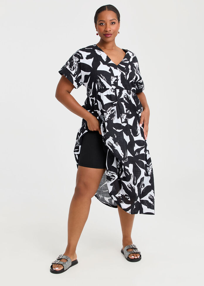 Shop Plus Size Cotton Floral V-neck Dress, Floral | Taking Shape AU