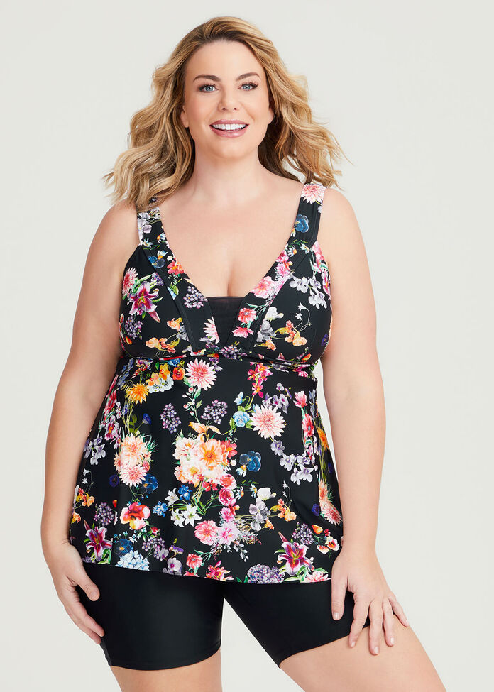 Shop Plus Size Dark Floral Tankini Multi Taking Shape Au