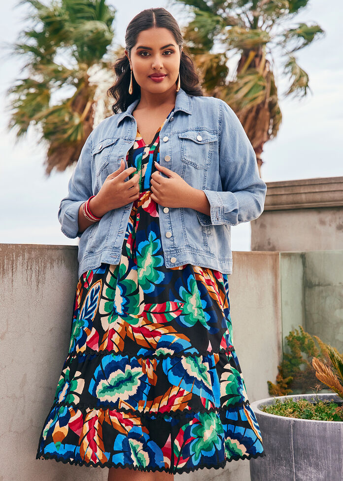 Shop Plus Size Natural Getaway Floaty Dress, Multi | Taking Shape AU