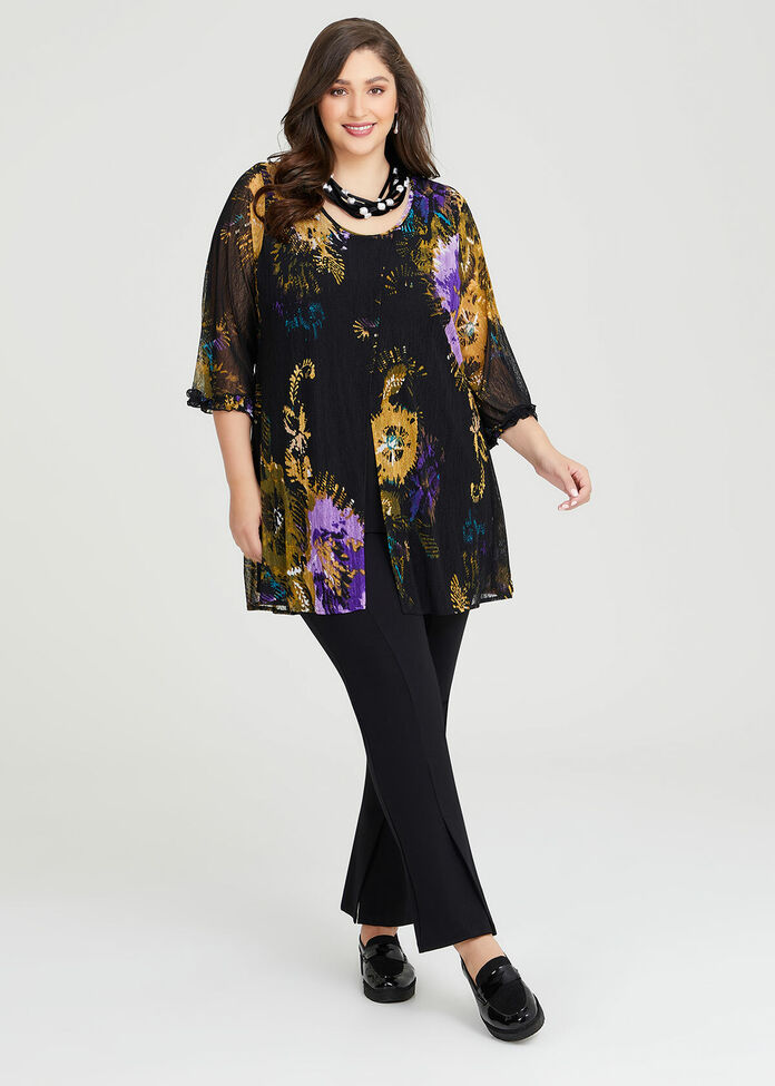 Shop Plus Size Abstract Mesh Overlay Tunic, Multi | Taking Shape AU