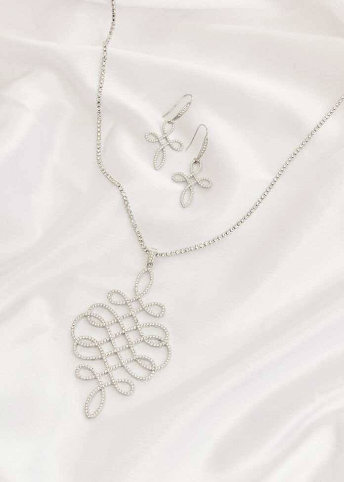 Shop Twisted Silver Diamante Necklace in Silver | Accessories | Taking ...