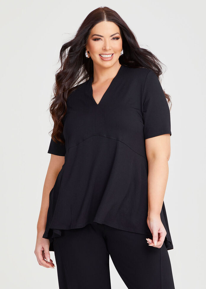 Shop Plus Size Bamboo Olivia Top, Black | Taking Shape NZ