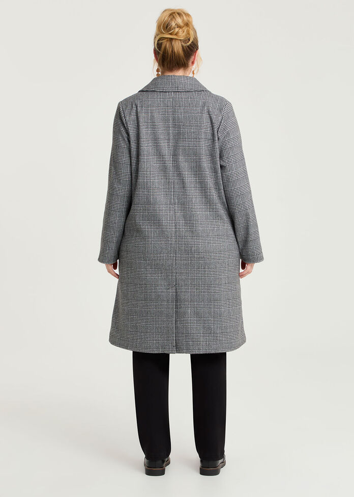 Shop Plus Size Check Longline Jacket, Multi | Taking Shape NZ