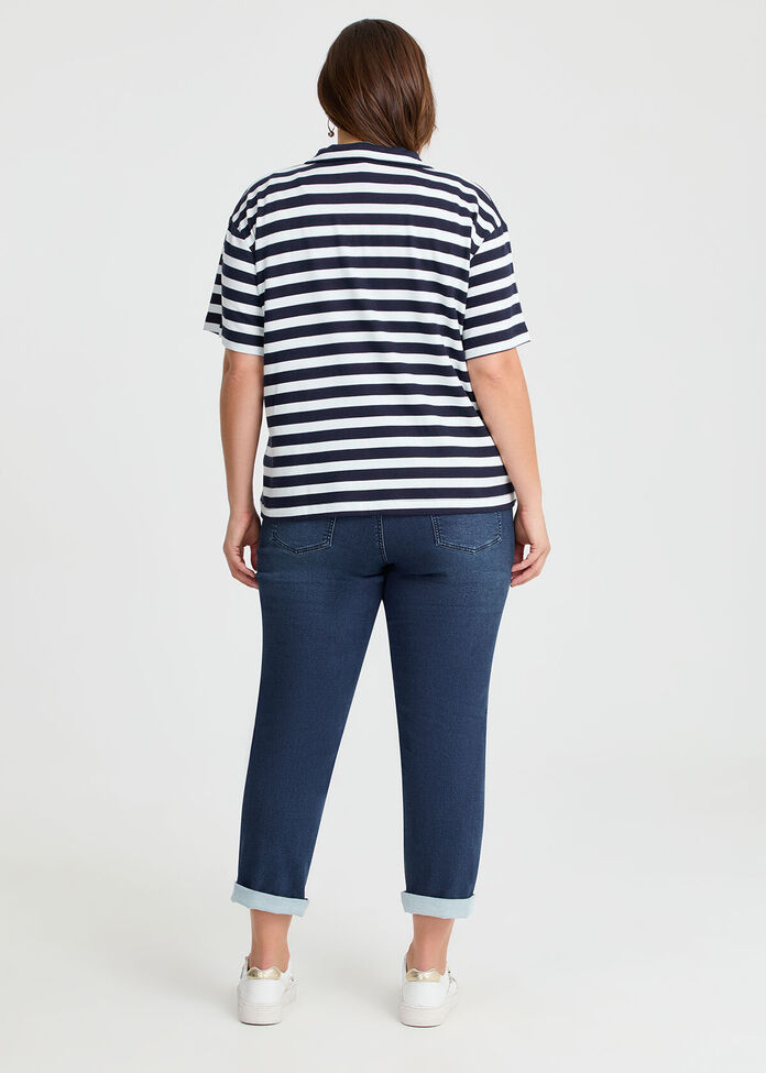 Shop Plus Size Reagan Polo Top, Stripes | Taking Shape AU