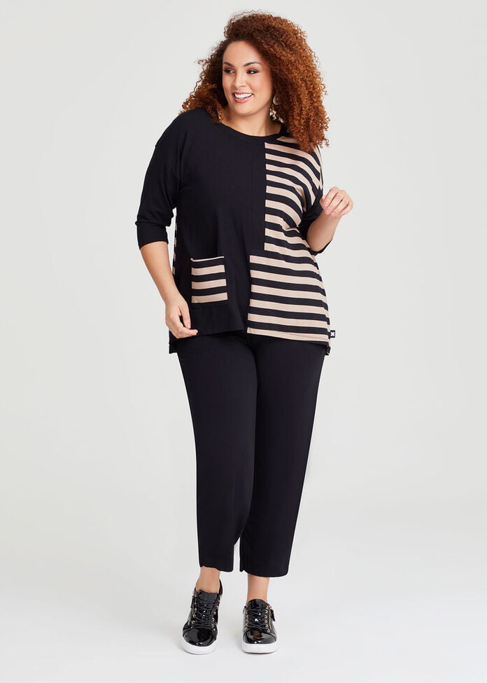 Shop Plus Size Natural Neutral Stripe Top, Multi | Taking Shape AU