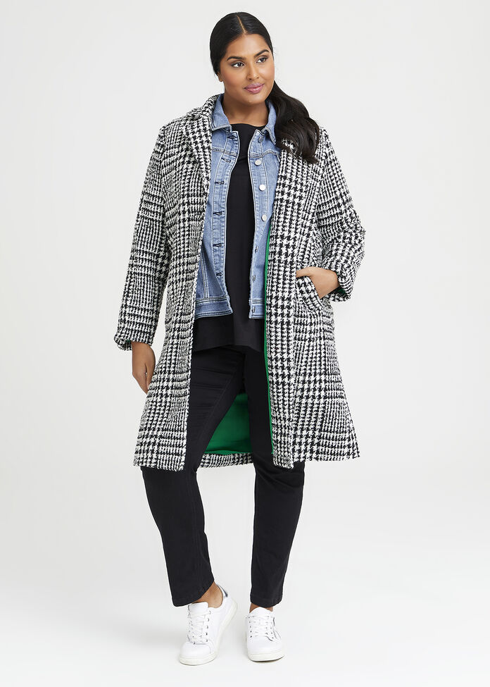 Shop Plus Size Wool Blend Check Coat, Multi | Taking Shape AU