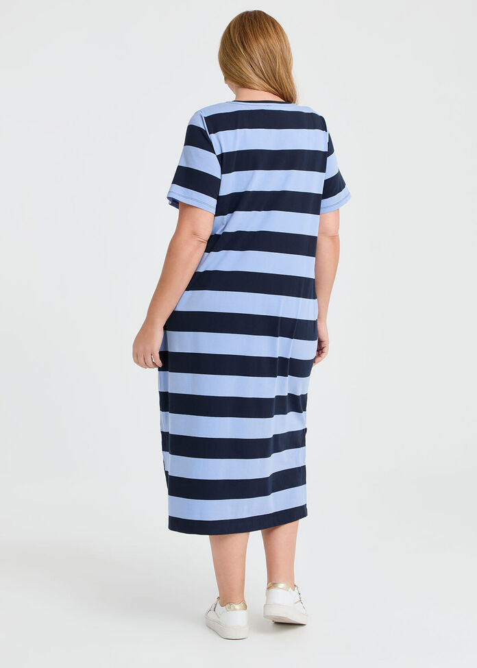Shop Plus Size Cotton Block Stripe Midi Dress, Stripes | Taking Shape AU